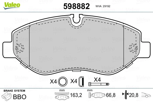 BRAKE PAD SET DISC BRAKE 598882 FOR VW CRAFTER/30-50/Platform/Chassis ...