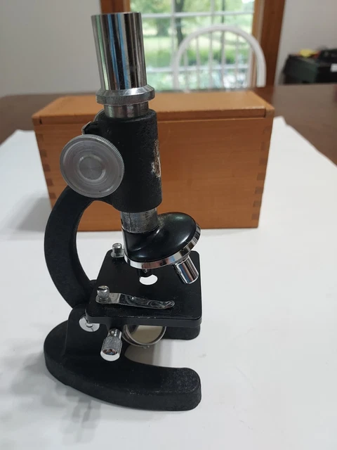 VINTAGE 8& MINI-MICROSCOPE JAPAN w/ORIGINAL BOX missing eye piece for ...
