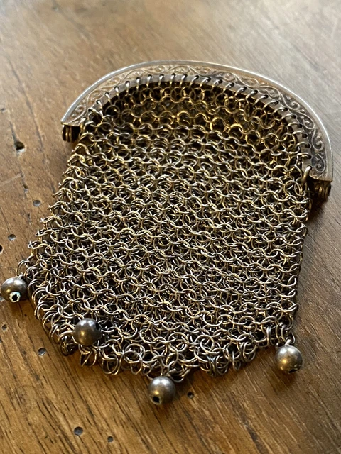 ANCIENNE AUMÔNIÈRE BOURSE en argent, avec 2 compartiments EUR 25,00 ...