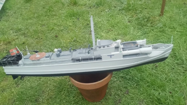 S100 GERMAN TORPEDO E boat Type 700 Twin Prop RC Wooden Boat Scratch ...