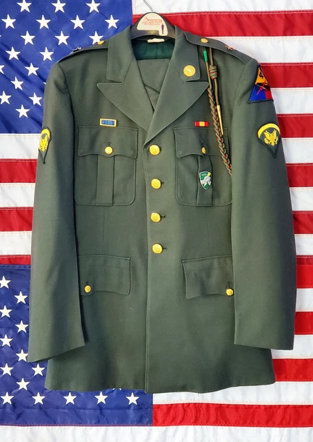 VINTAGE US ARMY 4th Armored Division Dress Uniform Coat 39L Pants ...