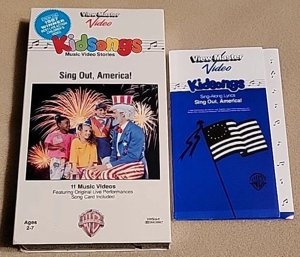 KIDSONGS: SING OUT America! VHS, 1986 w/Sing Along Lyrics Song Card ...