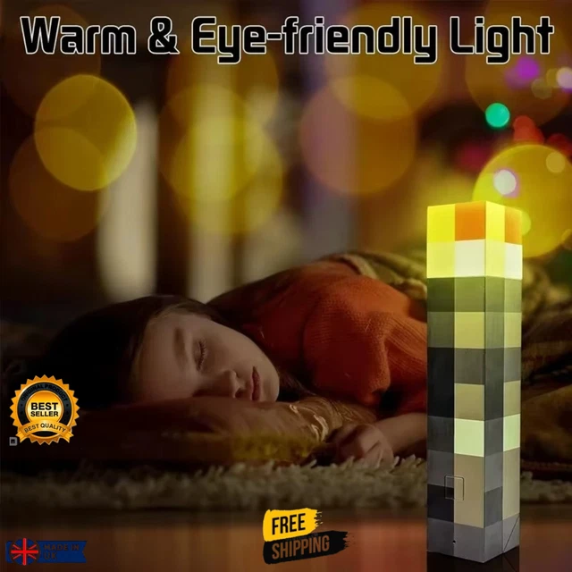 MINECRAFT GAME TORCH Lamp Led Night Light Home Decors USB Rechargeable ...