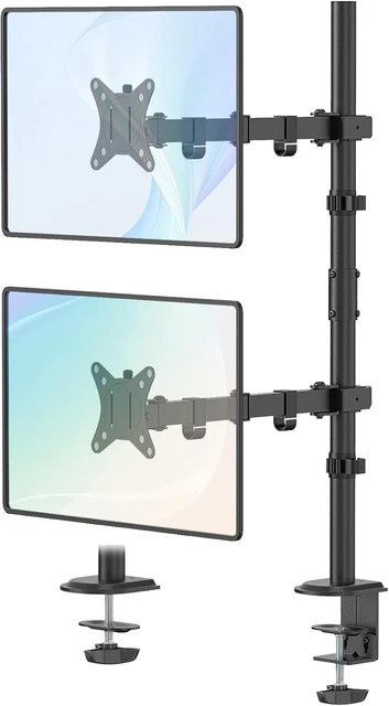 WORLDLIFT VERTICAL DUAL Monitor Arm Desk Mount for 17" to 35" Screens ...