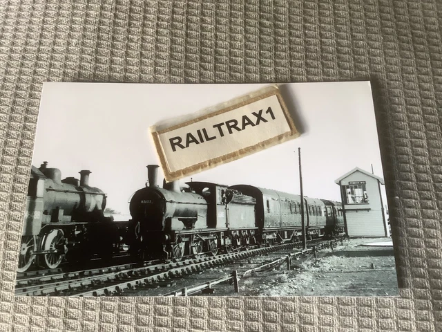 RAILWAY STEAM PHOTOGRAPH - 65103 + & WORKERS Nr PENRITH No.2 SIGNAL BOX ...