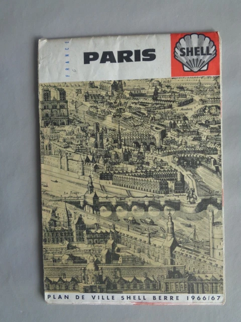 ANCIEN PLAN de la ville de Paris " FRANCE SHELL BERRE " 1966 1967 EUR 6 ...