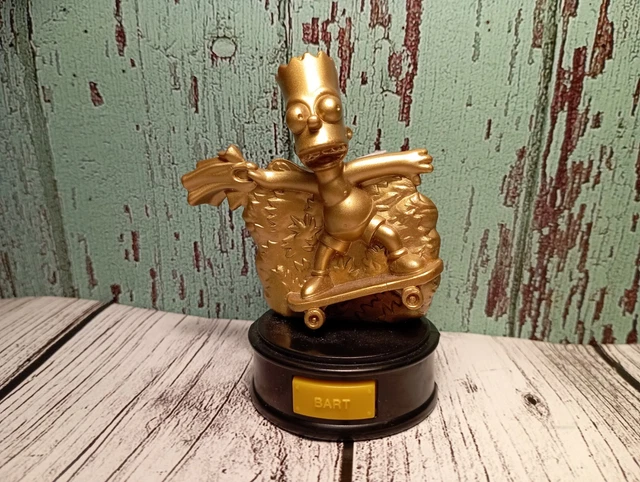 THE SIMPSONS MOVIE Gold Talking Statue Bart Figure Burger King w/ Sound ...