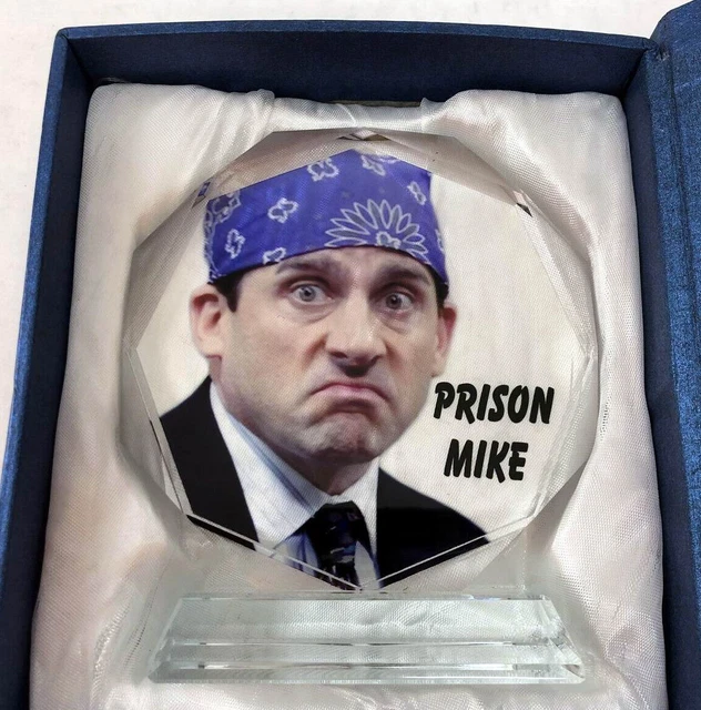 RARE ~ MICHAEL Scott The Office PRISON MIKE Glass Desk Top Paper Weight ...
