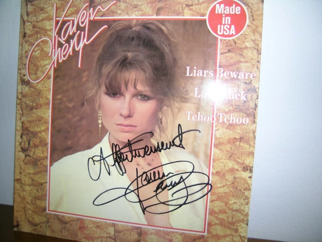 AUTOGRAPHE DÉDICACE DE la Chanteuse KAREN CHERYL sur Pochette Album LP ...
