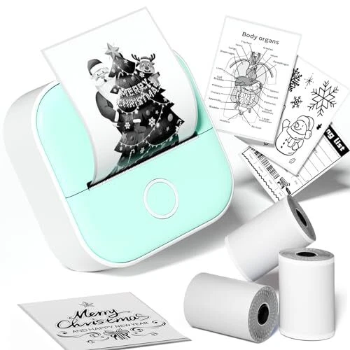 STICKER PRINTER T02, Print Pod Mini Printer with 3 Paper Rolls ...