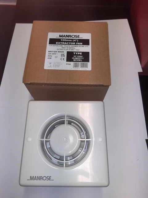 MANROSE XF100H 4& Fan with Integral Humidistat and Timer £38.43 ...