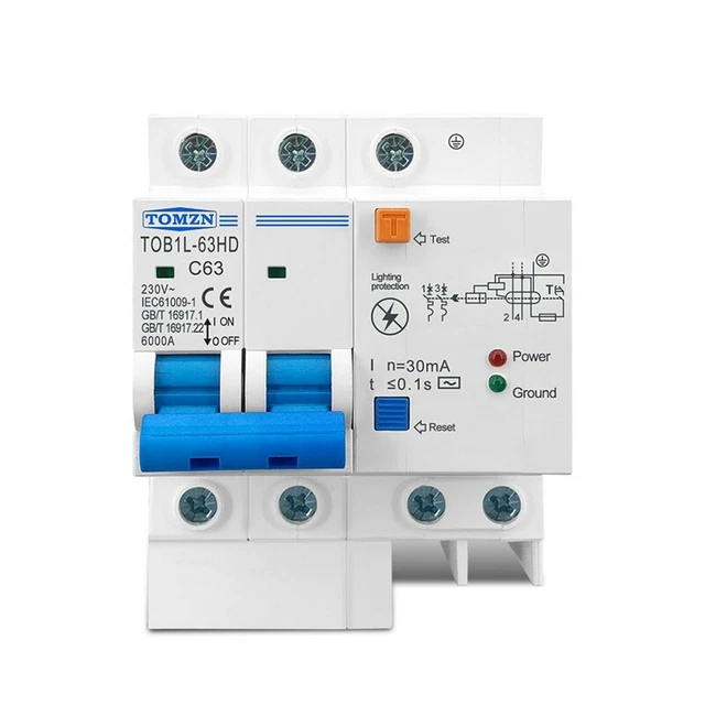 RESIDUAL CURRENT CIRCUIT Breaker Main Switch with Protector RCBO MCB ...