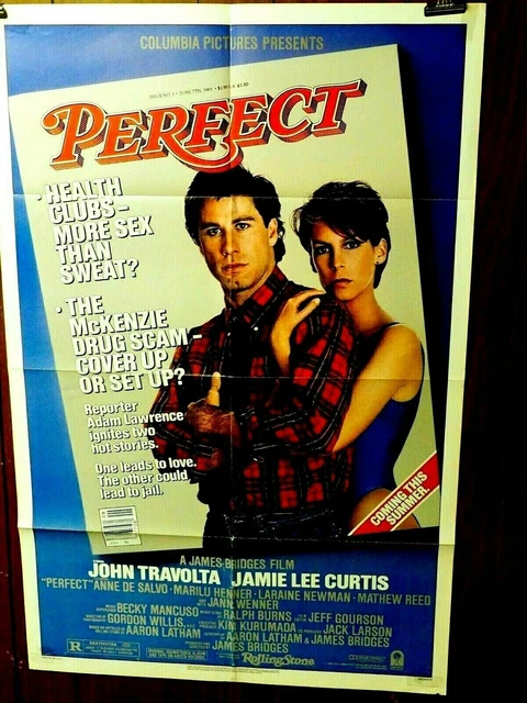 PERFECT JOHN TRAVOLTA & Jamie Lee Curtis 1985 Columbia One Sheet Poster ...