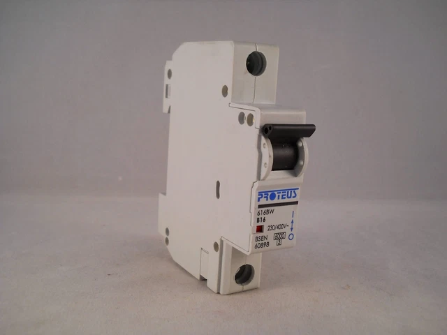 PROTEUS MCB 16 Amp Single Pole Circuit Breaker B16 Type B 16A 616BW £6.95 - PicClick UK