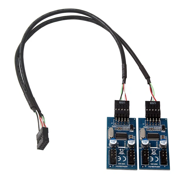 9 POLIGER MOTHERBOARD Header Mit 4x 9 Pin USB Erweiterungsadapter Splitter EUR 16,75 - PicClick DE