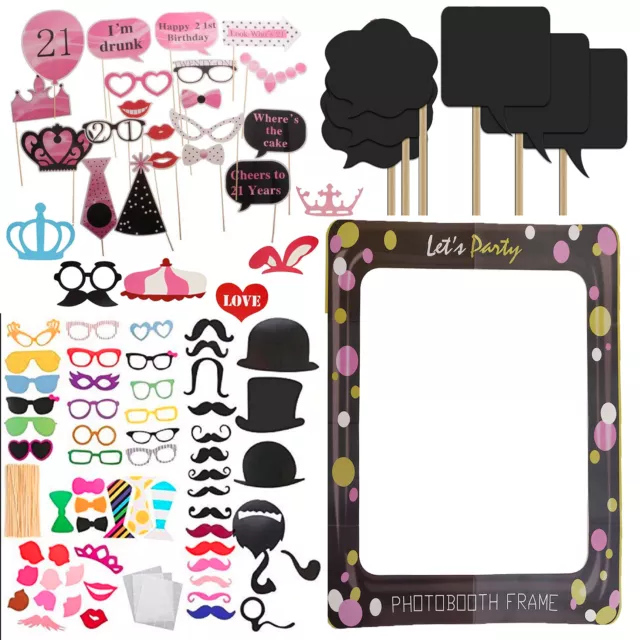 PHOTO BOOTH SELFIE Fun Props Glasses Instagram Birthday Party Favor ...