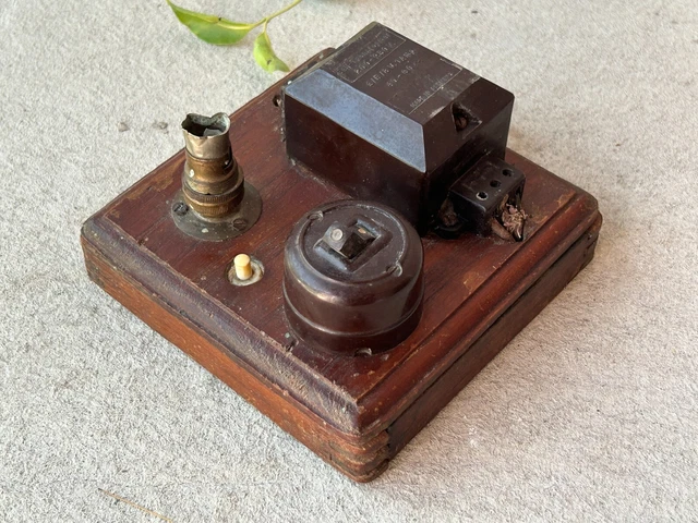 VINTAGE ANTIQUE ELECTRIC Bakelite Switch, Bell Transformer 200-250V To ...