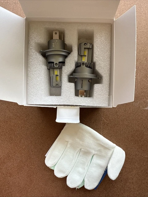 H4 LED BULBS, 16000LM 400% Super Bright 6000K Cool White 9003 HB2 Bulb ...