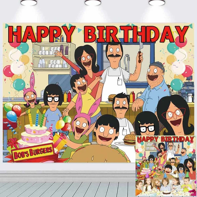 BOB'S BURGERS HAPPY Birthday Backdrop Banner Background Cartoon ...