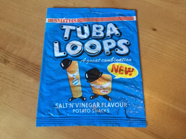 EMPTY CRISP PACKET - Smiths Crisps Tuba Loops Salt And Vinegar VERY ...
