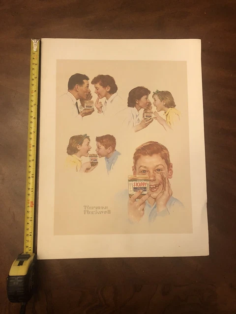 NORMAN ROCKWELL PRINT Skippy Peanut Butter 12” X 16” £9.68 - PicClick UK