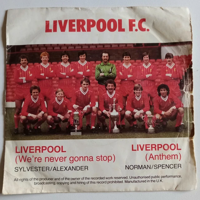 LIVERPOOL F.C Rare Red 7" vinyl We're never gonna stop (1983) Mean 102 ...