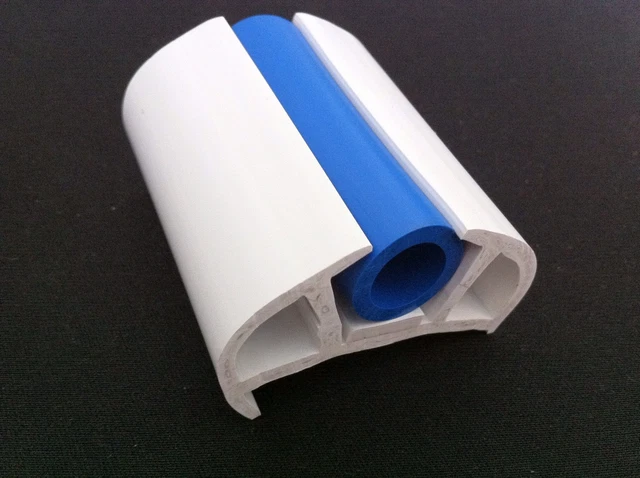 BOAT D FENDER 50Mm Base White With Blue Insert Pvc Rubbing Strake(Per ...