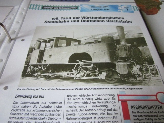 DEUTSCHE DAMPFLOK RISSZEICHNUNG Z7 wü Tss 4 württembergische Staatsbahn BR 99.62 EUR 4,63 ...