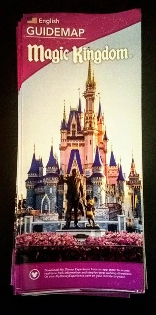 1 CLASSIC WALT Disney World Magic Kingdom Guidemap English Only At Park ...