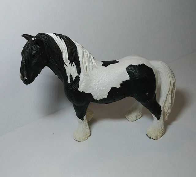 SCHLEICH STALLION BLACK White Horse Farm Animal '07 Retired Tinker £24. ...