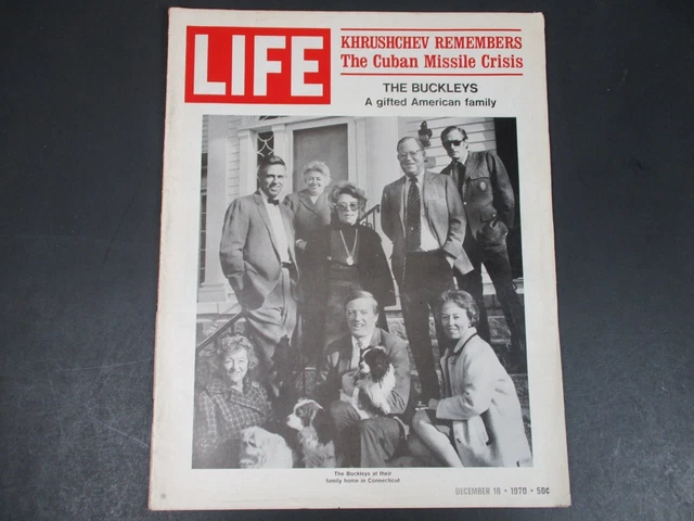 LIFE MAGAZINE DECEMBER 18, 1970 William Buckley Family Khrushchev Cuban ...