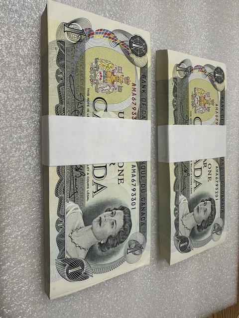 1973 200X CANADIAN One Dollar Banknote Bundle (AMA6793201-6793400 ...