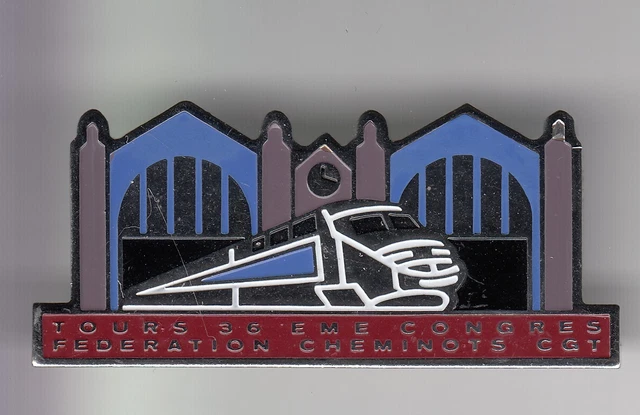 RARE PIN'S PINS.. Train Railways Locomotive Sncf Tgv Gongres Cgt Tours 37 ~Di £5.16 - PicClick UK