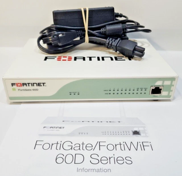 FORTINET FORTIGATE-60D POE Network Firewall With Power Supply- Used ...
