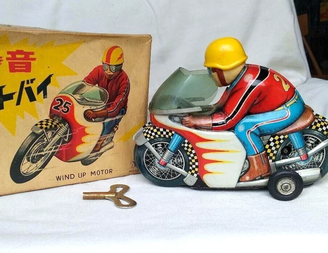 1960S YONEZAWA LOUD Motorcycle Wind Up Tin Toy Made in Japan Vintage w ...