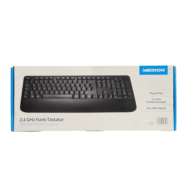 MEDION E81015 KABELLOSE Desktop PC Computer USB Funk-Tastatur Wireless ...