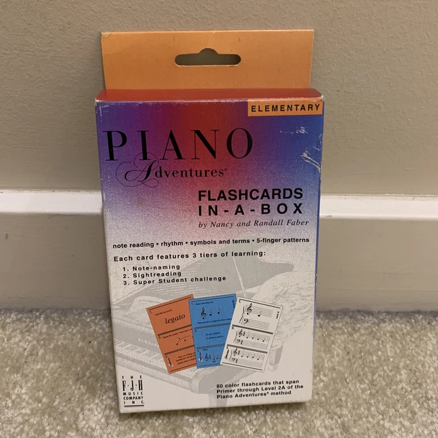 PIANO ADVENTURES FLASHCARDS In A Box Elementary Complete Music Note ...