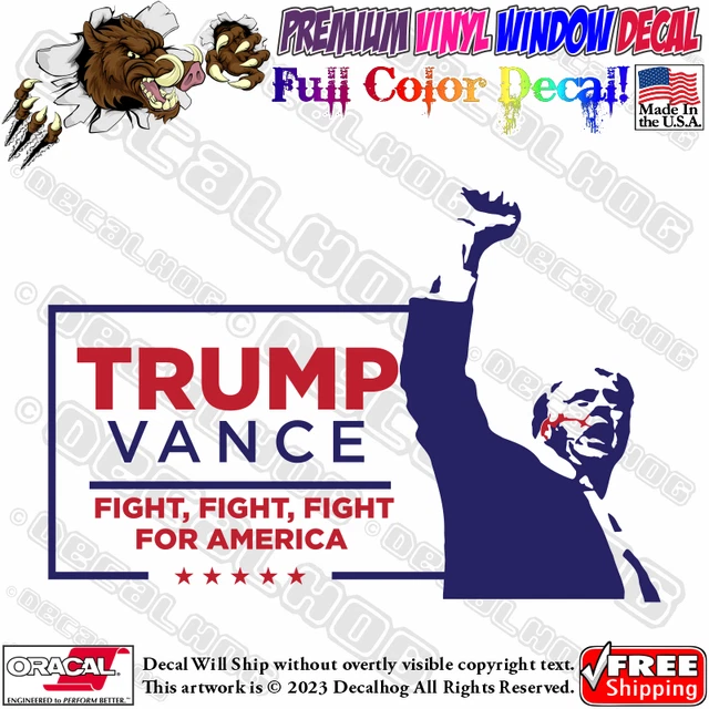 DONALD TRUMP JD Vance 2024 Full Color Car Truck Window Vinyl Decal ...