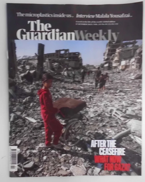 THE GUARDIAN WEEKLY magazine 17th Oct 2025 Gaza; after, Microplastics ...
