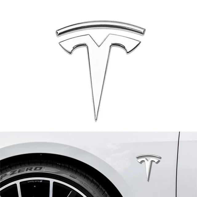 3D TESLA LOGO Emblem Rear Trunk Panel Badge Sticker for Tesla Model 3/S ...