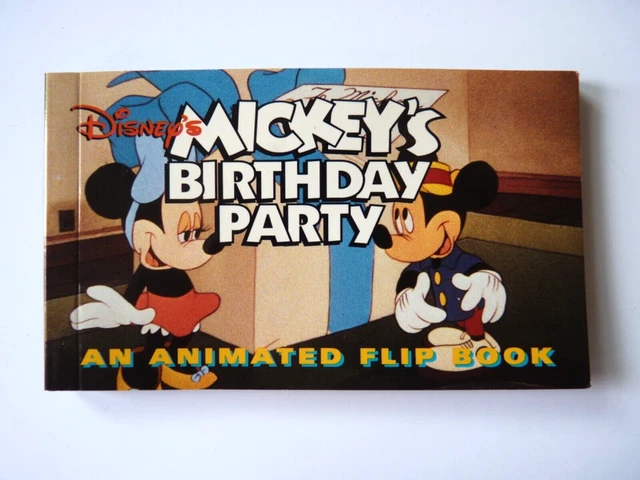 DISNEY’S MICKEY’S BIRTHDAY Party Animated Flip Book Mickey Mouse 1993 £ ...