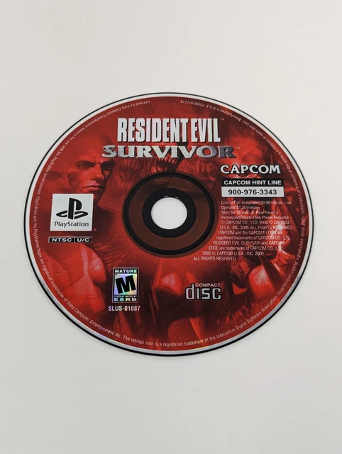 RESIDENT EVIL: SURVIVOR (Sony PlayStation 1, 2000) Disc Only - Tested ...