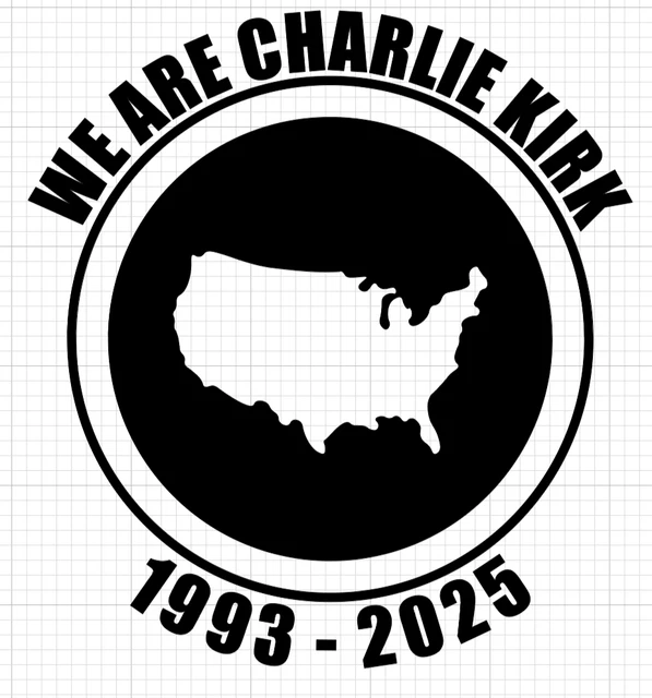 & WE ARE Charlie Kirk " Vinyl Car Decal Heart Cross God Jesus Trump ...