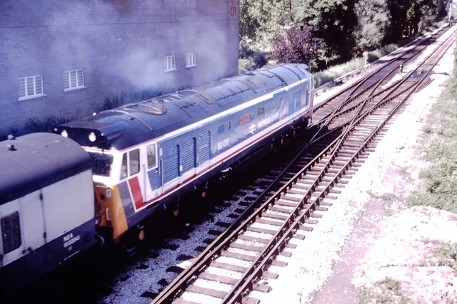 1980S BRITISH RAIL BR Diesel Electric Loco Railway 50 017 NSE Slide Ref ...
