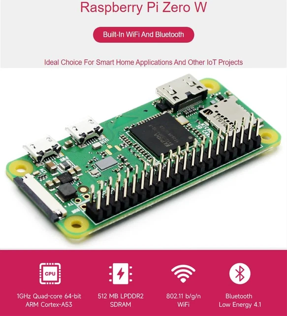 BUILT-IN WIFI AND Bluetooth Pi Zero WH, Zero WH Package Comes with ...