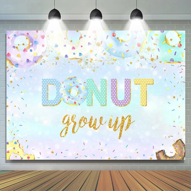 DONUT GROW UP Candy Light Blue Birthday Backdrop $37.90 - PicClick AU