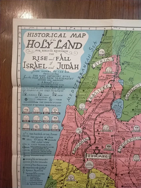 MAPPA ISRAELE PALESTINA Sinai Terra Santa Historical Map Of The Holy ...