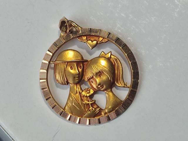 PENDENTIF LES AMOUREUX de Peynet Or 18k 3,73g EUR 400,00 - PicClick FR