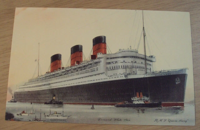 1937 'CUNARD WHITE STAR' Steamship Line~"R.M.S. QUEEN MARY" Abstract ...