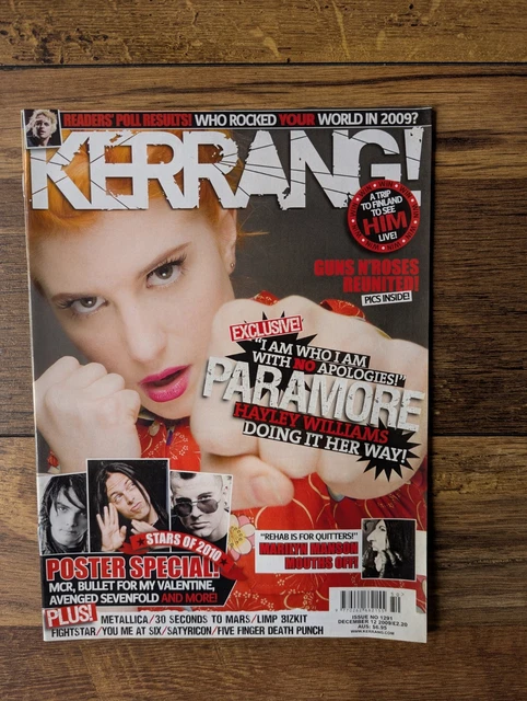 KERRANG! 1291 PARAMORE, Guns N' Roses, Metallica, Stars of 2010 Posters ...